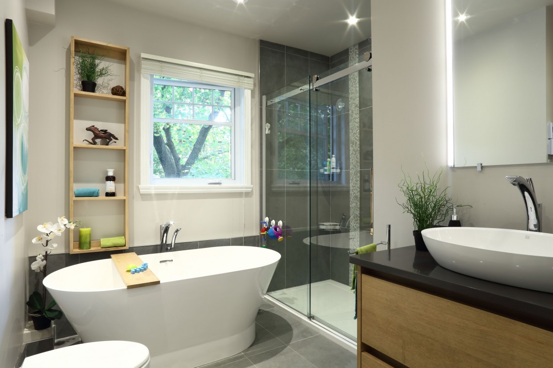 Salle de bain étage, rénovation maison unifamiliale, Montréal Ahuntsic ...